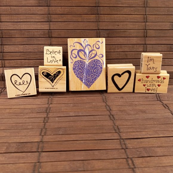 Office | Hearts 7 Piece Rubber Stamp Set Jrl Designs Stampin Up ...
